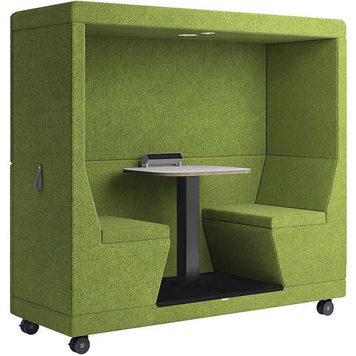 Mobile Modular Office Pod - 2 Seats - 1 Enclosed Side - Yo-Yo Camira ...