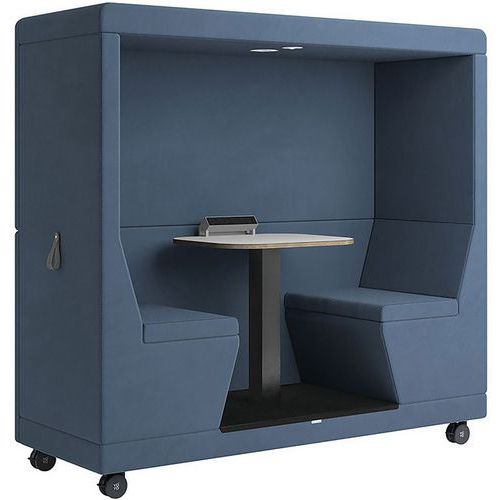 Mobile Modular Office Pod | 2 Seats | 1 Enclosed Side | Yo-yo Oceanic