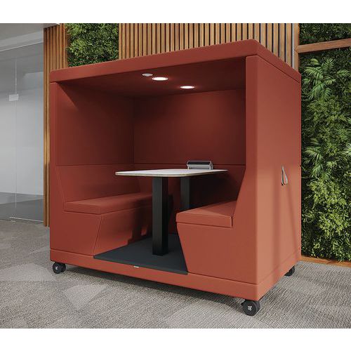 Mobile Modular Office Meeting Pod - 4-Seater - Recycled Fabric - Yo-Yo ...