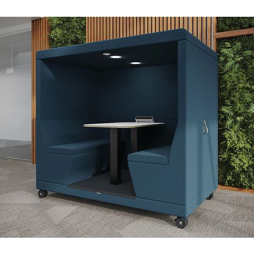 Mobile Modular Office Meeting Pod - 4-Seater - 1 Enclosed Side - Yo-Yo ...