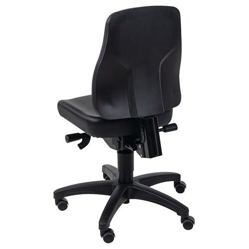 Manutan ergonomic workshop seat, low model, on castors | Manutan UK