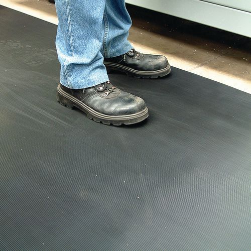 Fine Rib Rubber Anti-Slip Safety Mats W1220mm x D3mm - Manutan.co.uk