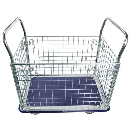 Platform Truck/Trolley - 4 Removable Mesh Sides - 300kg Load - Manutan ...