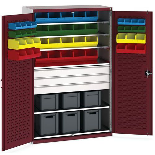 Bott Cubio 3 Drawer Louvre Tool Storage Cabinet 54 Bins 2000x1300mm