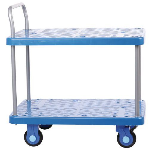 Two Shelf Plastic Trolley - Two Tiers - 300kg Capacity - Manutan Expert ...