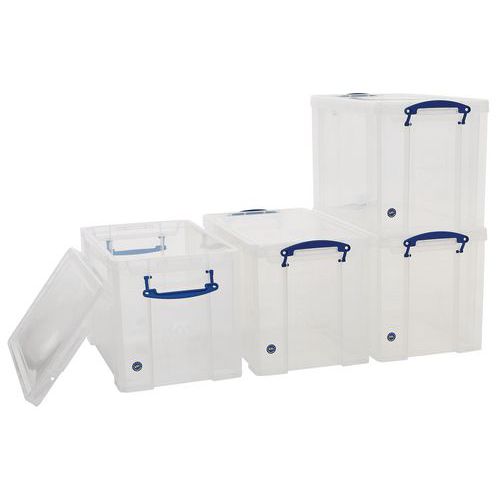 24 L Clear Really Useful Box Pack of 4 - Manutan.co.uk