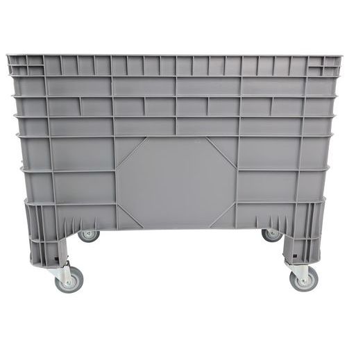 Stackable pallet container | Solid walls | On wheels | Manutan UK