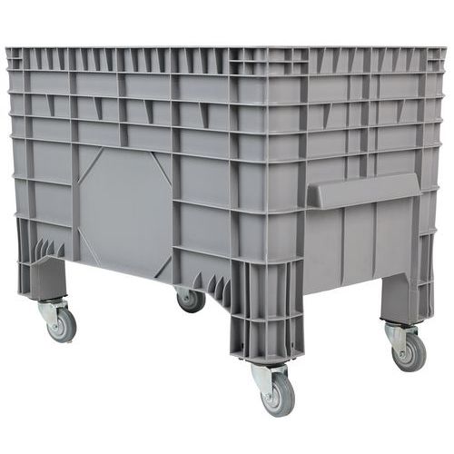 Stackable pallet container | Solid walls | On wheels | Manutan UK
