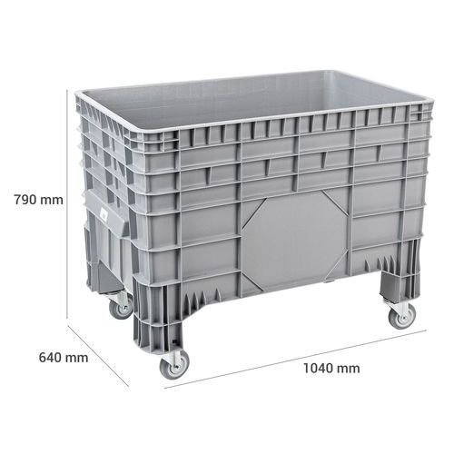 Stackable pallet container | Solid walls | On wheels | Manutan UK