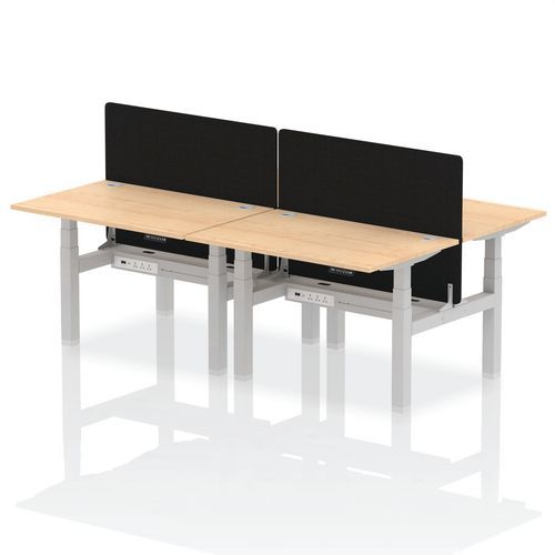 4 Person Electric Height Adjustable Desks | Squared & Divided | Dynamic