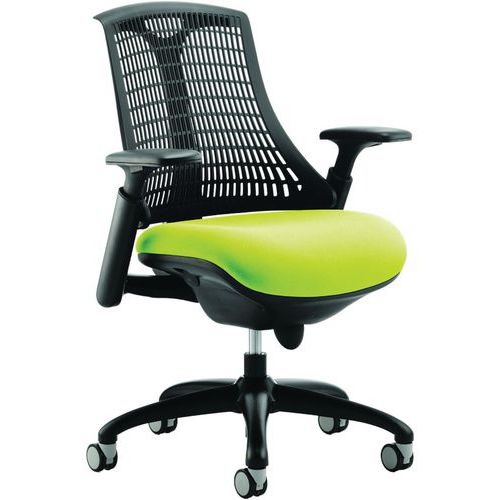 Mesh Office Operator Chair - Fabric Seat - Ergonomic & Mobile - Flex ...