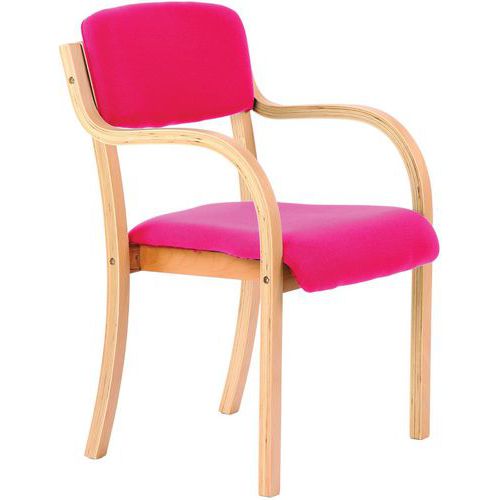 Office Visitor/Reception Chair With Arms - Wooden Beech Frame - Madrid ...