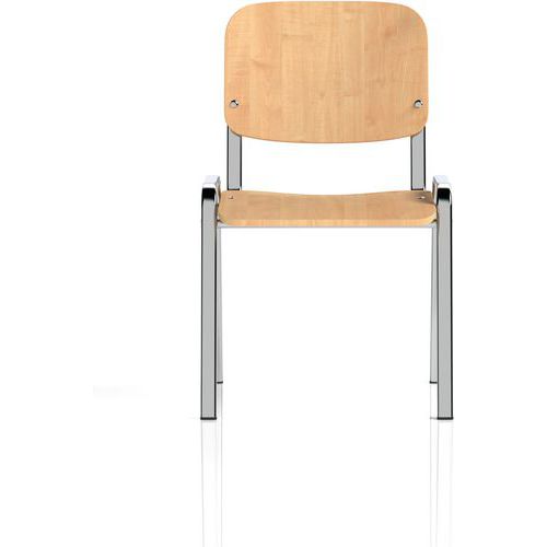 Stacking Office Chair - Beech Wood Frame -Meeting/Conference Room -ISO - Manutan.co.uk