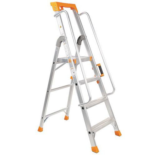 Professional aluminium step ladder with ramp - Manutan Expert - Manutan ...