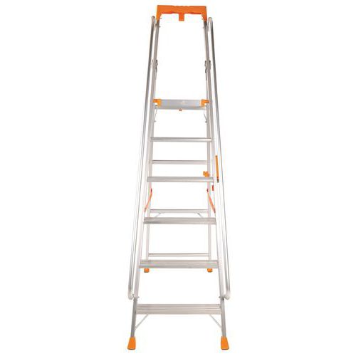 Professional aluminium step ladder with ramp - Manutan Expert - Manutan ...