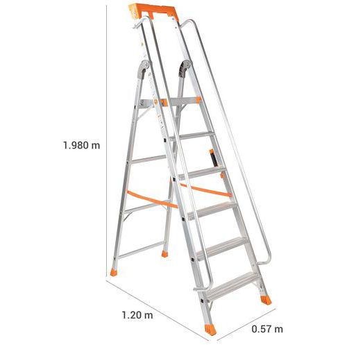 Professional aluminium step ladder with ramp - Manutan Expert - Manutan ...