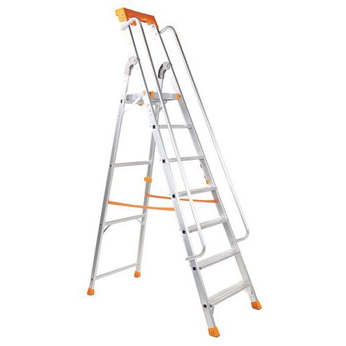 Professional aluminium step ladder with ramp - Manutan Expert - Manutan ...