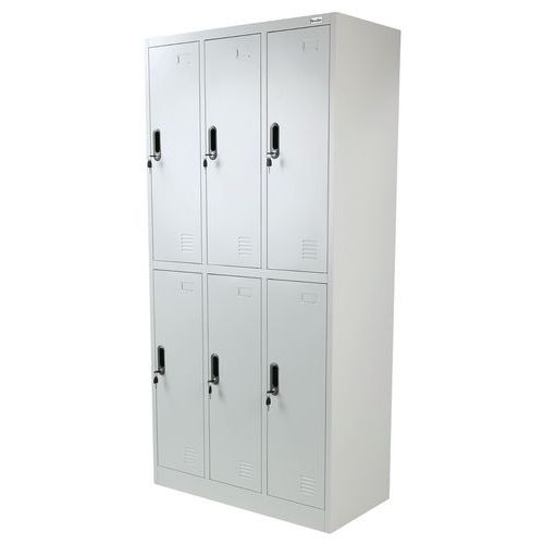 Multi-compartment locker with hanging rail - On base - 3 columns ...