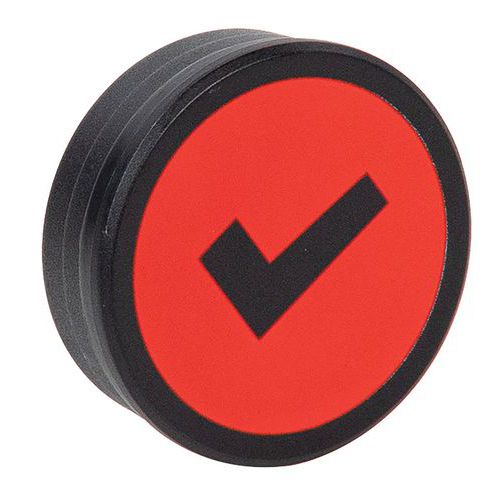 Round magnet with tick symbol - Manutan.co.uk