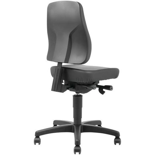 Manutan ergonomic workshop seat, low model, on castors | Manutan UK