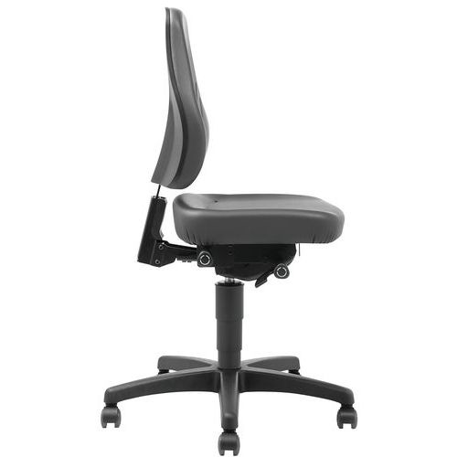 Manutan ergonomic workshop seat, low model, on castors | Manutan UK