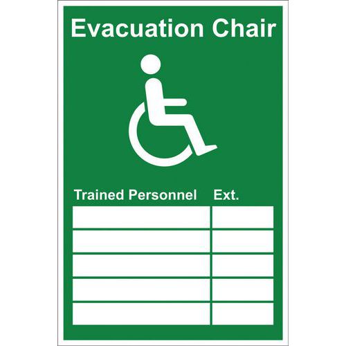 Evacuation Chair Safety Signage - Fire Safety Compliance