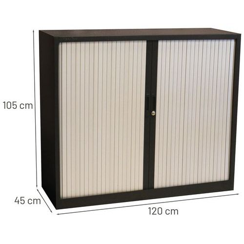 PVC Tambour Door Cupboard | HxWxD 1050x1000x450mm | 10 Year Guarantee