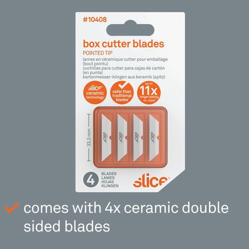 Slice Ceramic Replacement Pointed Blades - 4 Pack - White Box Cutters ...