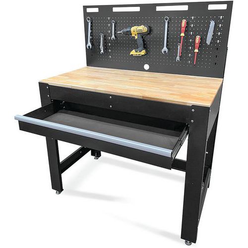 Tool Workbench With Wood Top And Storage Drawer - Phoenix Safe ...
