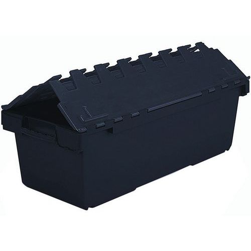 Large 135L Black Recycled Plastic Storage Box & Lid - Totebox UK ...