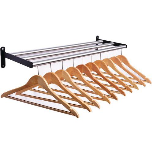 Wall Mounted Office Coat Rack With 10 Anti-Theft Hangers - Manutan.co.uk