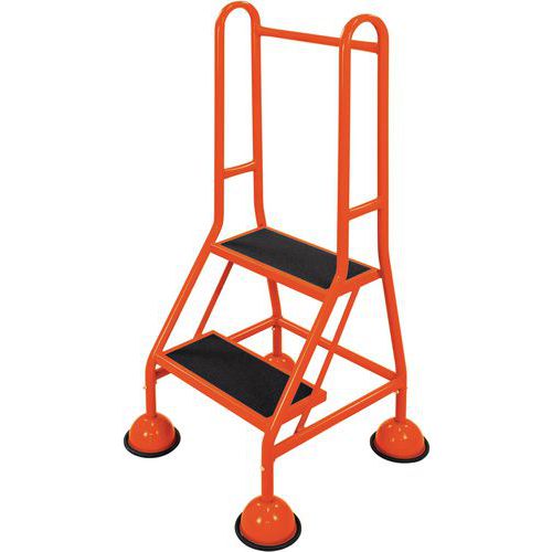 Anti Slip Mobile Steps with Grabrail | Safety Steps | Manutan