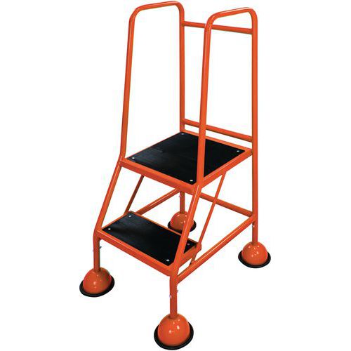 Large Mobile Platform Steps | Classic Plus Domed Feet Ribbed Rubber