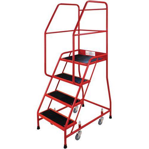 Industrial Step Ladders With Guardrails And Ribbed Rubber Steps ...