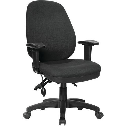 Ergonomic Operator High Back Office Chair | Black/Blue Fabric | Harrison