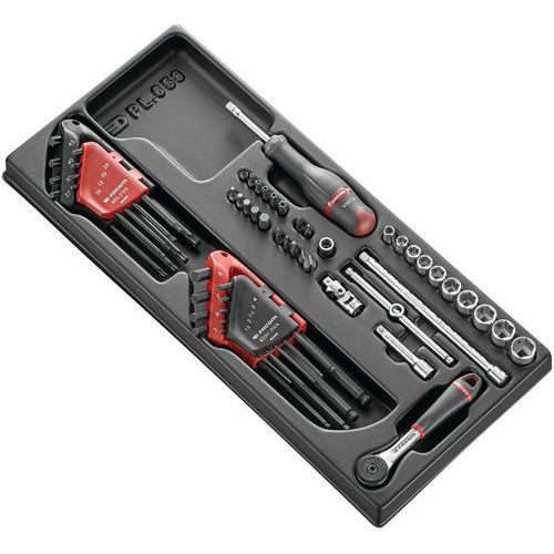 XL ratchet module, 1/4'' sockets + 2 sets of hex keys - Facom - Manutan ...
