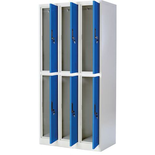 Multi-compartment locker with hanging rail - On base - 3 columns ...