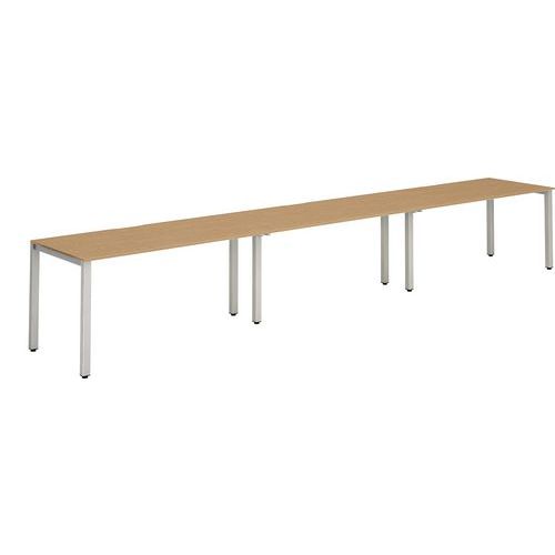Silver Frame Office Bench Desking | Modern Office Desks | Manutan UK
