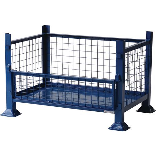 Pallet Box/Cage With Mesh Sides And With Half Gate | Roll Cages ...