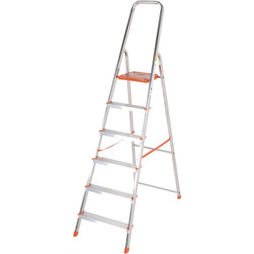 Aluminium Platform Step Ladder | Light Duty | 3-8 Steps | Manutan UK