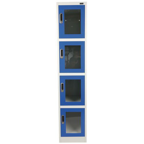 Locker with 4 compartments | Clear Doors | Manutan UK