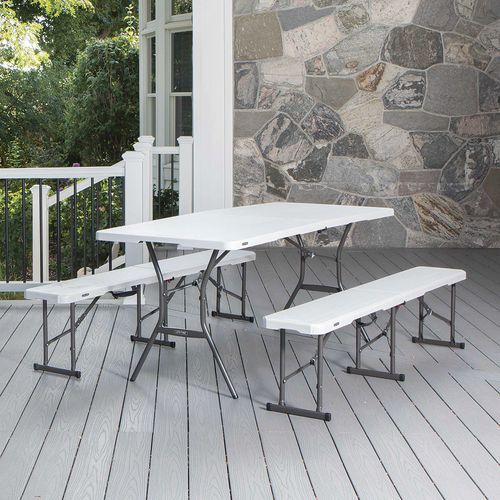 Lifetime rectangular table with case | Manutan UK