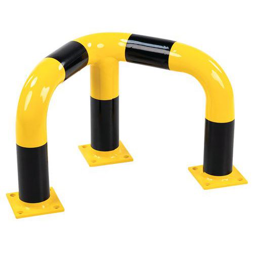 Corner Traffic Hoop Barriers - Black & Yellow - Steel - Manutan Expert ...