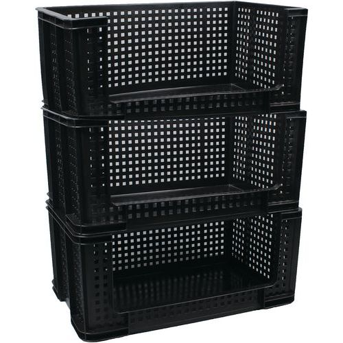 64L Really Useful Open Fronted Ventilated Crate - Pack of 3 - Manutan.co.uk