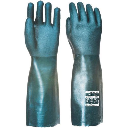 Long PVC Chemical Protection Gauntlets -Jersey Lined - Portwest UK ...