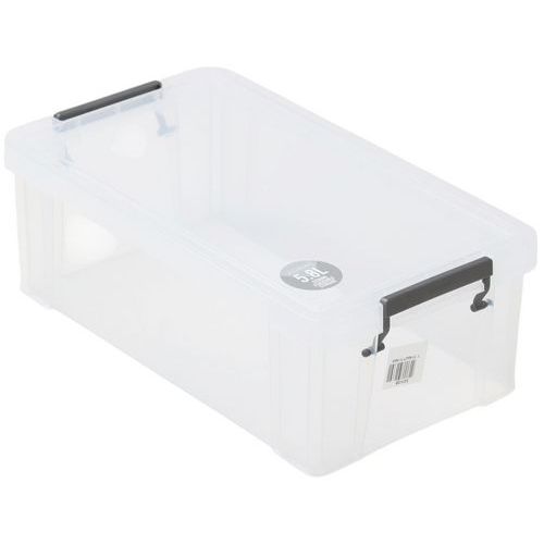 5.8L Plastic Storage Box with Clip Lock Lid - Clear - Manutan Expert ...
