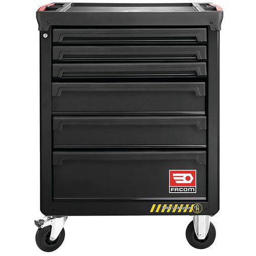 ROLL interlocking trolley, 6 drawers, black - Facom - Manutan.co.uk